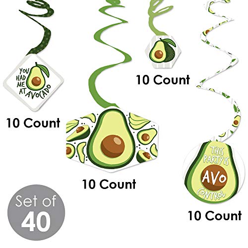 Big Dot of Happiness Hello Avocado - Fiesta Party Hanging Decor - Party Decoration Swirls - Set of 40