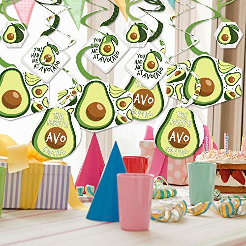 Big Dot of Happiness Hello Avocado - Fiesta Party Hanging Decor - Party Decoration Swirls - Set of 40