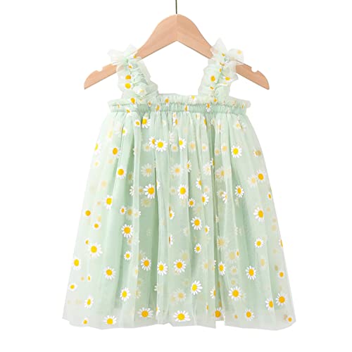 FRYAID Toddler Baby Girl Tutu Dress Tulle Lace Sleeveless Princess Sundress Summer Birthday Party Clothes Green