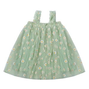 FRYAID Toddler Baby Girl Tutu Dress Tulle Lace Sleeveless Princess Sundress Summer Birthday Party Clothes Green