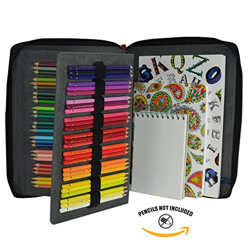 Global Art Materials Coloring Book Travel Case, Black, 10-1/2" x 12-1/2"/Large