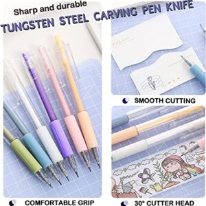 Paper Cutter Pen,Dapoprren Craft Cutting Pen,Knife Pen Craft Cutting Tools,Creative Retractable Precision Paper Cutting Carving Tools-6PCS