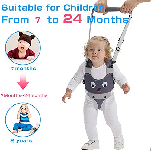 Baby Walking Harness, Adjustable Handheld Kids Walker Helper Toddler Infant Walker Harness Assistant Belt, Made of Breathable Knitted Fabric Layers,with 3pcs Baby Crawling Knee Pads