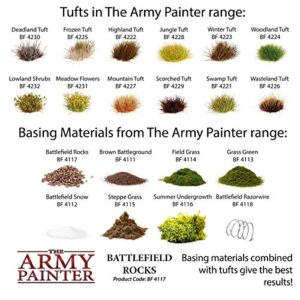 The Army Painter Battlefield Rocks Basing, 150 ml-for Miniature Bases & Terrains -Scenics Static Grass, Model Terrain Grass, Terrain Model Kit, Basing Set & The Army Painter Tufts for Bases of Minis