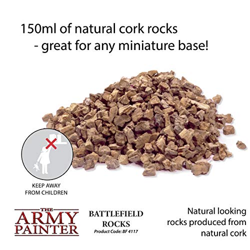 The Army Painter Battlefield Rocks Basing, 150 ml-for Miniature Bases & Terrains -Scenics Static Grass, Model Terrain Grass, Terrain Model Kit, Basing Set & The Army Painter Tufts for Bases of Minis