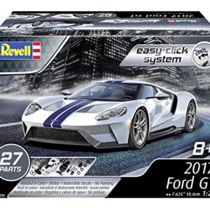 Revell 85-1235 2017 Ford GT Model Car Kit 1:24 Scale 27-Piece Skill Level 2 Plastic Easy-Click Model Building Kit, White