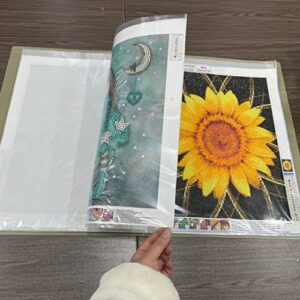 A3 30 Pages Diamond Painting Storage Presentation Book, Suitable for 12x17in (32.5X44cm) Diamond Art, 30 Clear Pocket Sleeve Used to Protect Diamond Painting Portfolio, Oil Painting, Photos (Pink)