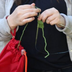 Emerald Green Jewel Small GoKnit Pouch Project Bag w/ Loop & Drawstring