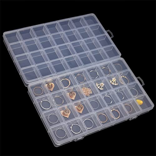 28 Grids Transparent Jewelry Storage Box, Plastic Compartment Organizer Box for Bead, Rings, Jewelry,Screws, Handicrafts