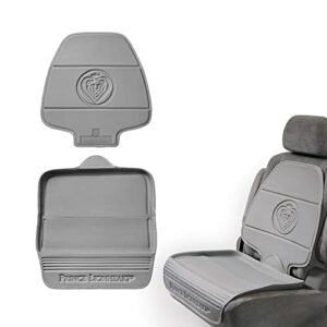 prince lionheart car seat protector. the only 2 stage seatsaver designed with thick padding, nonabsorbent, waterproof, pvc foam material. comparable with all baby and toddler car seats. (grey)