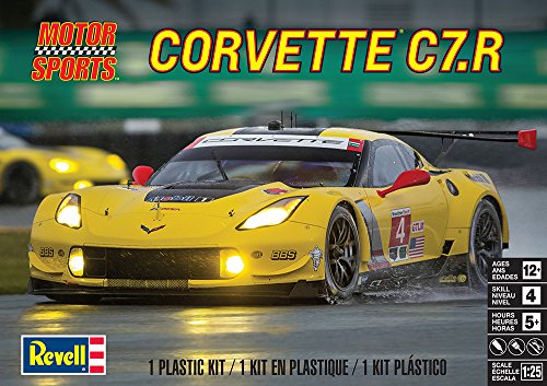 Revell 85-4304 Chevy Corvette C7.R Model Car Kit 1:25 Scale 64-Piece Skill Level 4 Plastic Model Building Kit , Yellow