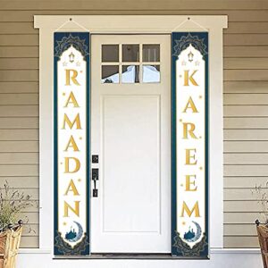 btzo ramadan kareem porch banner,eid mubarak door banner decoration hanging cover sign for for home ramadan eid al-fitr party supplies