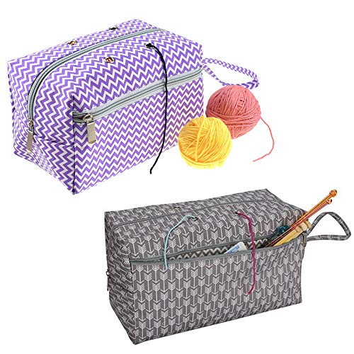 CHXIHome Yarn Storage Tote,Crochet Yarn Storage Bag Organizer with Divider for Crocheting & Knitting Supplies Portable Handmade Sewing Supplies Storage