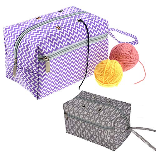 CHXIHome Yarn Storage Tote,Crochet Yarn Storage Bag Organizer with Divider for Crocheting & Knitting Supplies Portable Handmade Sewing Supplies Storage