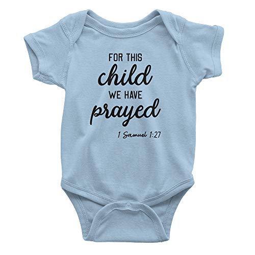 Aprojes for This Child We Have Prayed Baby Bodysuit – Christian Baby Clothes (6 Months, Light Blue)