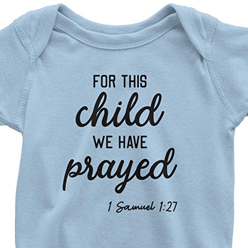 Aprojes for This Child We Have Prayed Baby Bodysuit – Christian Baby Clothes (6 Months, Light Blue)