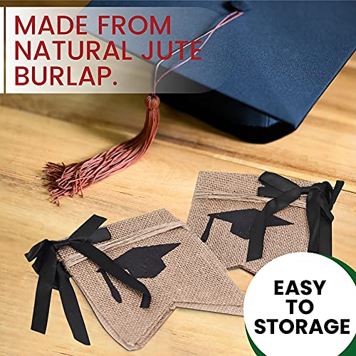 Mandala Crafts Burlap Congrats Grad Banner for Graduation Decorations - Congrats Graduation Banner for Graduation Party Decorations - Graduation Garland Bunting Hanging Flag Sign