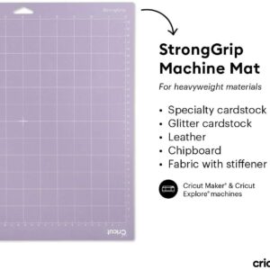 Cricut StrongGrip Cricut Cutting Mat 12in x 24in, Craft Cutting Mat for Maker & Explore, Use with Heavyweight Materials - Specialty Cardstock & More, Reusable, Clear Protective Film (1 Count)