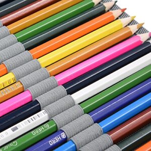 150 Slots Colored Pencil Case,Deluxe PU Leather Fabric Large Capacity Gel Pens Watercolor Pencils Holder Organizers Bag with Zipper,Handle (black)