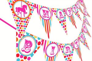 carousel carnival birthday banner – multi color