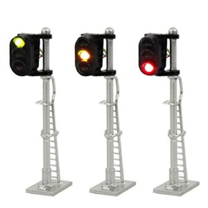 jtd1503gyr 3pcs model railroad train signals 3-lights block signal n scale 12v green-yellow-red traffic lights for train layout new