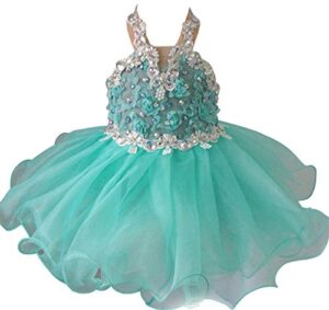 jenniferwu eb040a infant toddler baby newborn little girl’s pageant party birthday dress aqua blue size 12-18m