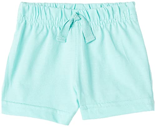 The Children's Place baby girls The Children's Place Unisex Basic Everyday, 100% Cotton, Shorts Casual Pants, Black/Classic Red/Mellow Aqua/Tidal - 4 Pack, 3-6 Months US