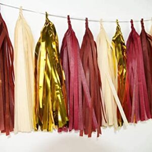 Burgundy Gold Birthday Party Decorations for Women/Fall Birthday Decor Happy Birthday Banner Maroon Gold Balloons Women Burgundy 30th/40th/50th Birthday Party Decorations