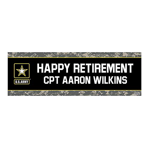 U.S. Army Happy Retirement Custom Banner - Medium - Party Decor - 1 Piece