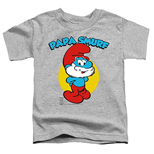 Logovision Smurfs Papa Smurf Unisex Toddler T Shirt,Papa Smurf Athletic Heather,4