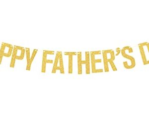 Happy Father's Day Banner Gold Glitter, Father's Day Party Decorations, Best Dad Ever Decor, Happy Father's Day Birthday Decorations