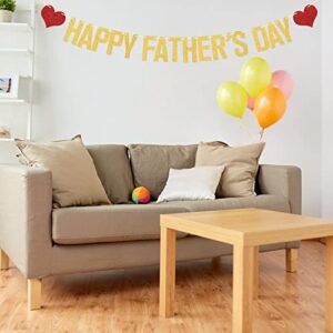 Happy Father's Day Banner Gold Glitter, Father's Day Party Decorations, Best Dad Ever Decor, Happy Father's Day Birthday Decorations