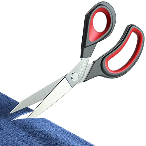 XFasten Heavy-Duty Professional Tailor Scissors, 9.5-Inch Heavy Duty Ultra-sharp Dressmaker’s Scissors Shears for Fabric Cutting | Sewing scissors for Fabric