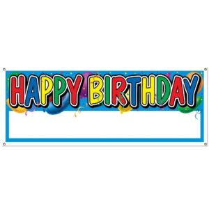 beistle multicolor customizable happy birthday banner-1 pc