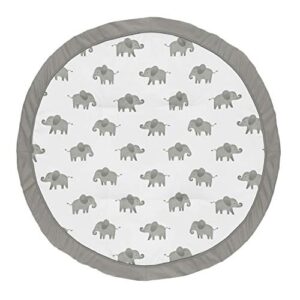 sweet jojo designs grey and white playmat tummy time baby and infant play mat for mint watercolor elephant safari collection