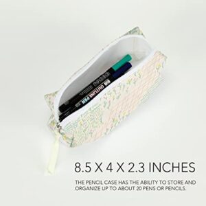 Pencil Pouch Pencil Case Pencil Bag Pen Case Pouch Box Organizer for Teen Girls Boys School Students Men Women Waterproof Zipper Pouch for Office Supplies Makeup, Natural Flower Floral Print