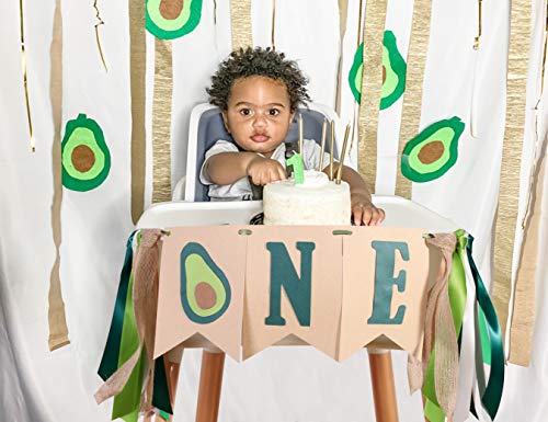 Avocado 1st Birthday High Chair Banner -1st Birthday Avocado, Avocado High Chair Banner, Carnival Birthday Banner, Fruit Birthday Banner, Crush Cake, and Photo Decoration.