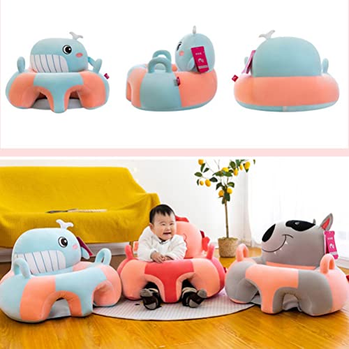 Eyomii 1 Pcs Baby Sitting Chair Cover Animal Shaped Kids Learning Sitting Chair Cover Support Sofa Infant Plush Seats Baby Sofa Seat Cover for Toddlers.(Only Cover)