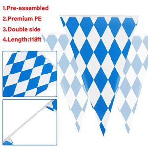 118ft Oktoberfest Pennant Banner- Double Side Oktoberfest Bavarian Flags- Oktoberfest Decorations- Oktoberfest Pennant Banner- Oktoberfest Party Supplies- Bavarian Beer Festival Outdoor Indoor Decor