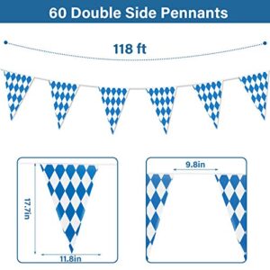 118ft Oktoberfest Pennant Banner- Double Side Oktoberfest Bavarian Flags- Oktoberfest Decorations- Oktoberfest Pennant Banner- Oktoberfest Party Supplies- Bavarian Beer Festival Outdoor Indoor Decor