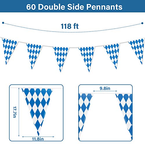 118ft Oktoberfest Pennant Banner- Double Side Oktoberfest Bavarian Flags- Oktoberfest Decorations- Oktoberfest Pennant Banner- Oktoberfest Party Supplies- Bavarian Beer Festival Outdoor Indoor Decor