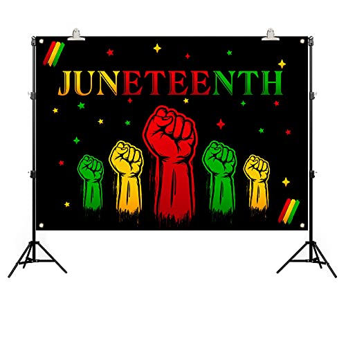 Pudodo Juneteenth Background Banner African American Independence Day Black Liberation Freedom Photography Wall Hanging Party Decoration