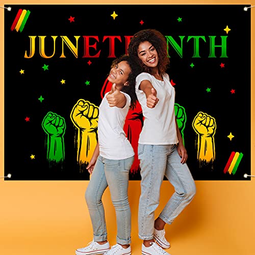 Pudodo Juneteenth Background Banner African American Independence Day Black Liberation Freedom Photography Wall Hanging Party Decoration