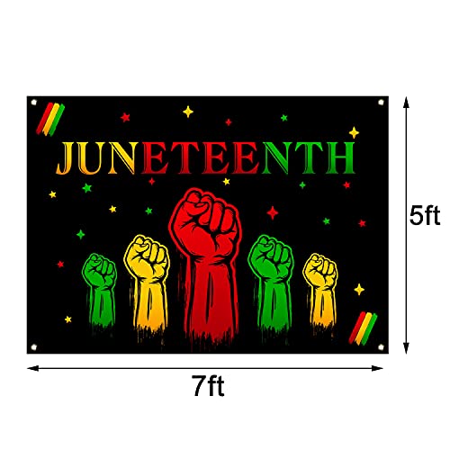 Pudodo Juneteenth Background Banner African American Independence Day Black Liberation Freedom Photography Wall Hanging Party Decoration