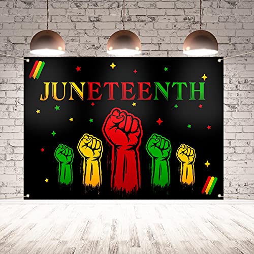 Pudodo Juneteenth Background Banner African American Independence Day Black Liberation Freedom Photography Wall Hanging Party Decoration