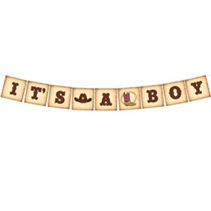 cowboy it’s a boy banner, cowboy baby shower party decorations, it’s a boy banner, baby shower decorations for boy.