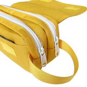 Pencil Cases Big Capacity Pencil Bag Makeup Pen Pouch Durable Stationery with Double Zipper Pen Holder for （yellow）