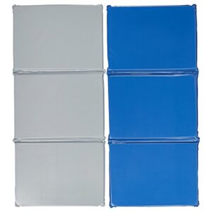 ECR4Kids Everyday Folding Rest Mat, 3-Section, 1in, Classroom Furniture, Blue/Grey