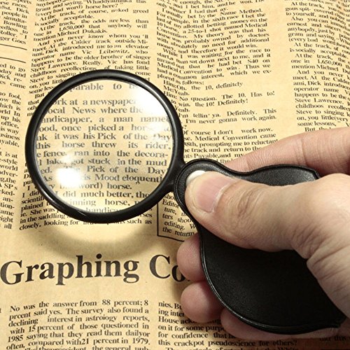 Dreamtop 5 Pack 10X Pocket Magnifier Mini Magnifying Glass 50mm Folding Magnifying Glass Loupe with Rotating Protective Holster for Reading Maps, Lables, Crafts