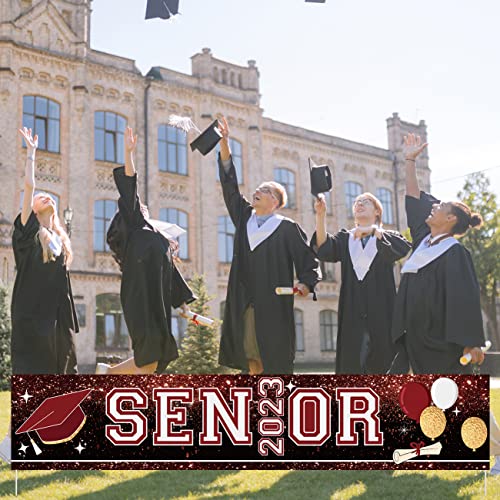 Graduation Banner 2023 Maroon Larger Senior Banner 118INCHS Graduation Yard Sign Lawn Outdoor Garden Senior Graduation Decorations 2023